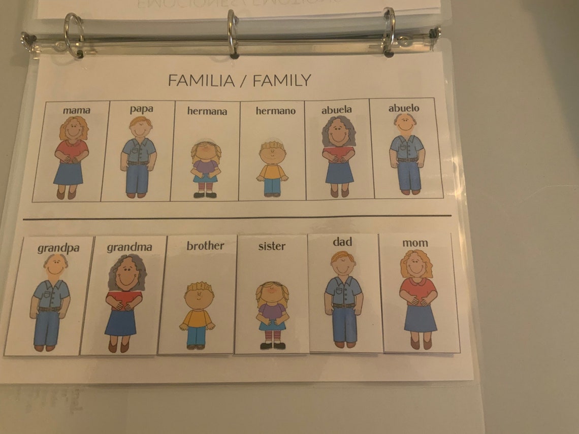 English SPANISH LEARNING BINDER for Kids Educational Adapted - Etsy