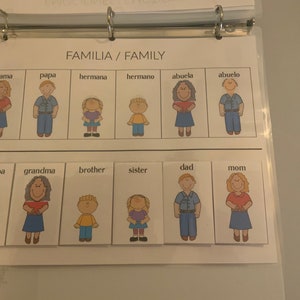 English SPANISH LEARNING BINDER for Kids, Educational Adapted Pre-k ...