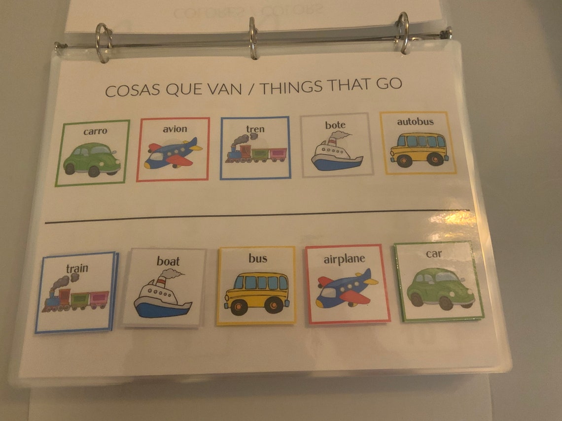 English SPANISH LEARNING BINDER for Kids Educational Adapted - Etsy