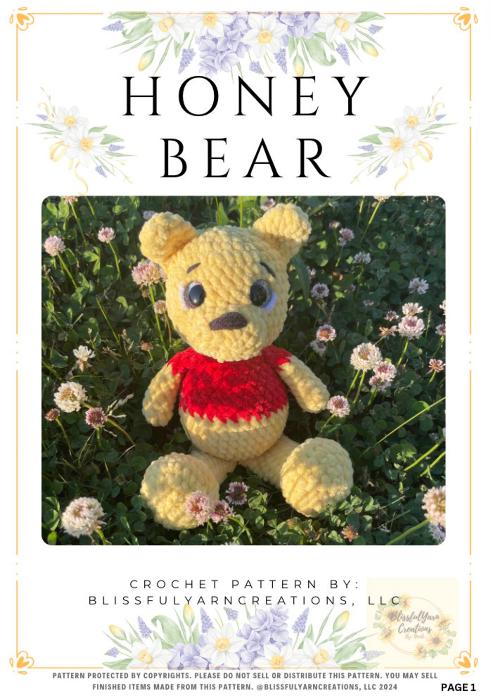 Honey Bear Crochet Pattern - Etsy