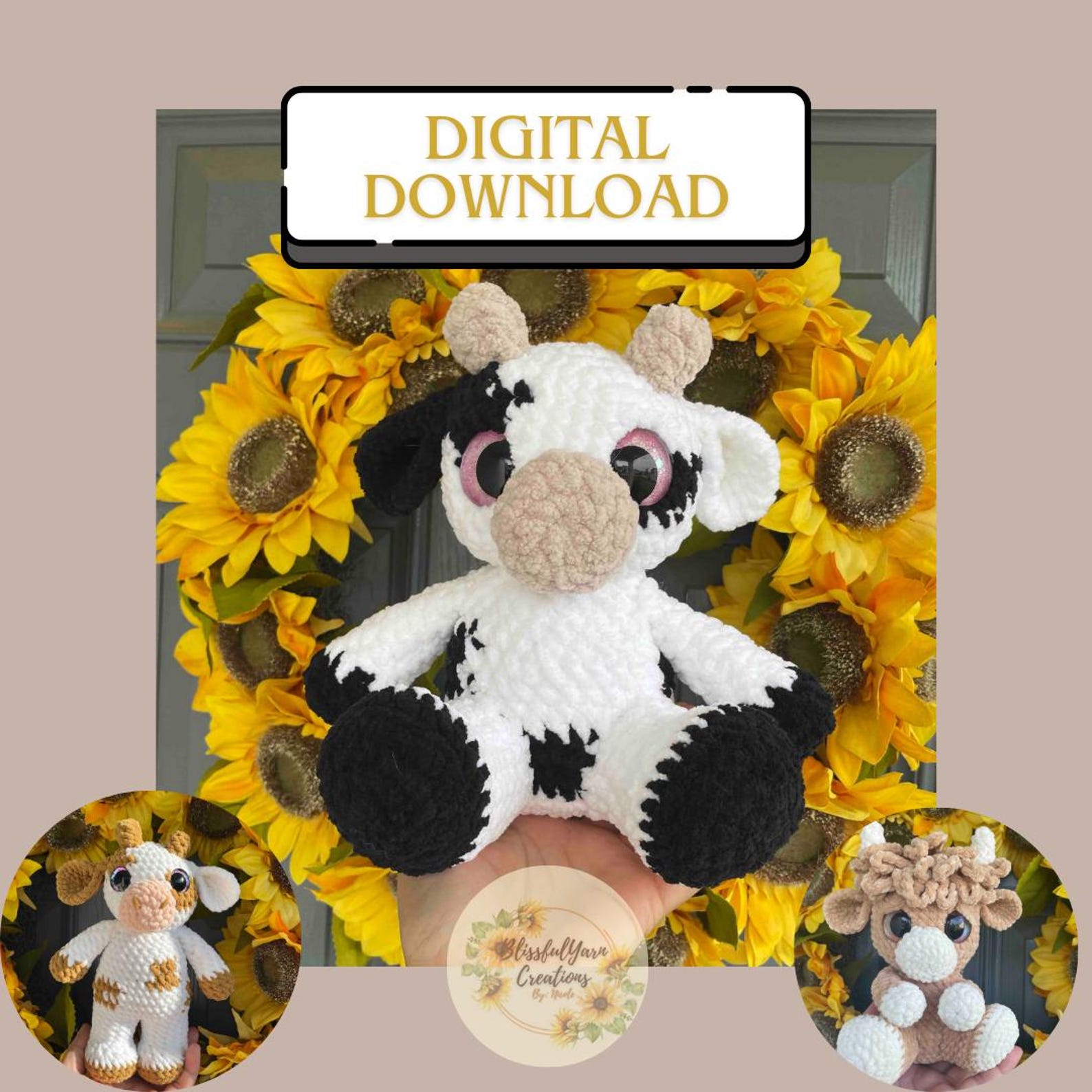 Crochet Baby Cow Patterns - Etsy