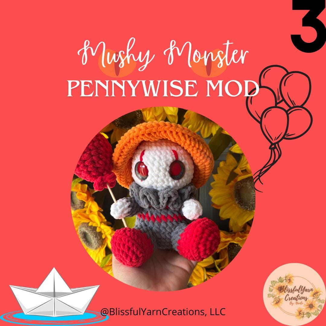 Pennywise Mushy Monster MOD ONLY (base Pattern Needed) - Etsy