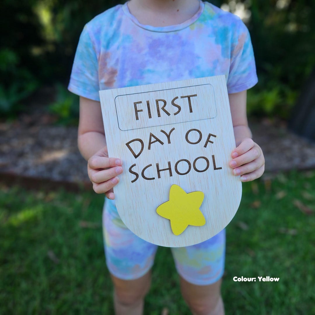 First & Last Day School Sign STAR First Day of School Board ...