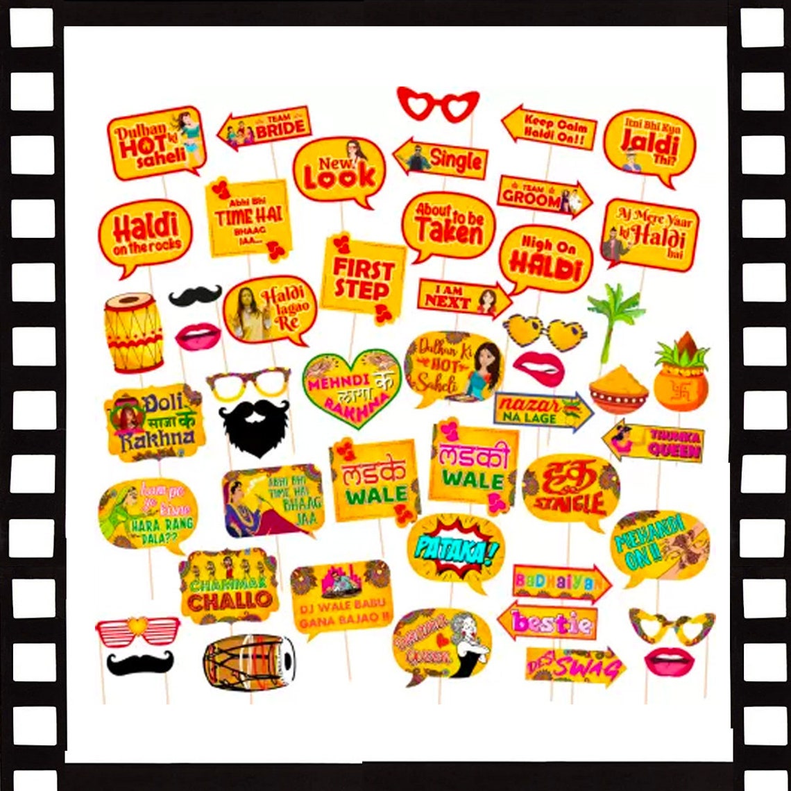 Mehandi Props for Photoshoot ,haldi Props for Bride and Family,bride to ...