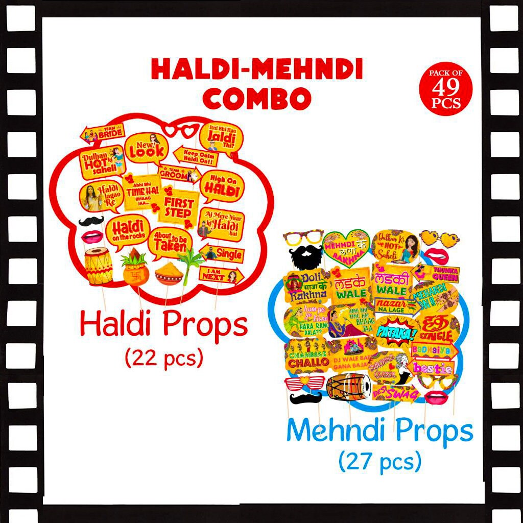 Mehandi Props for Photoshoot ,haldi Props for Bride and Family,bride to ...