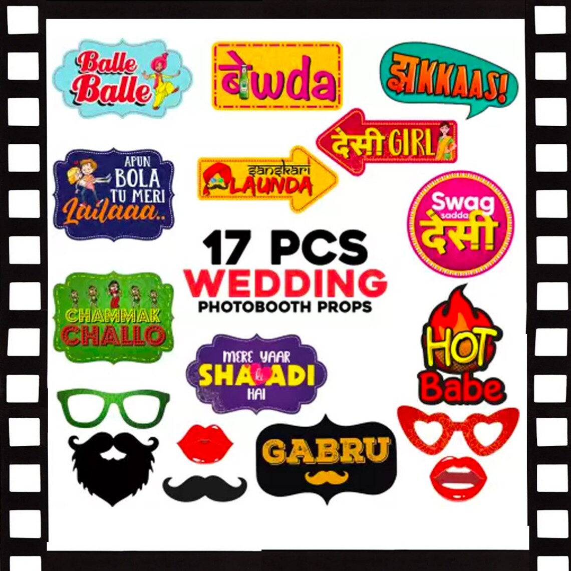 Wedding Photo Booth Props Funny Bridal Party Photo Props Selfie Fun ...