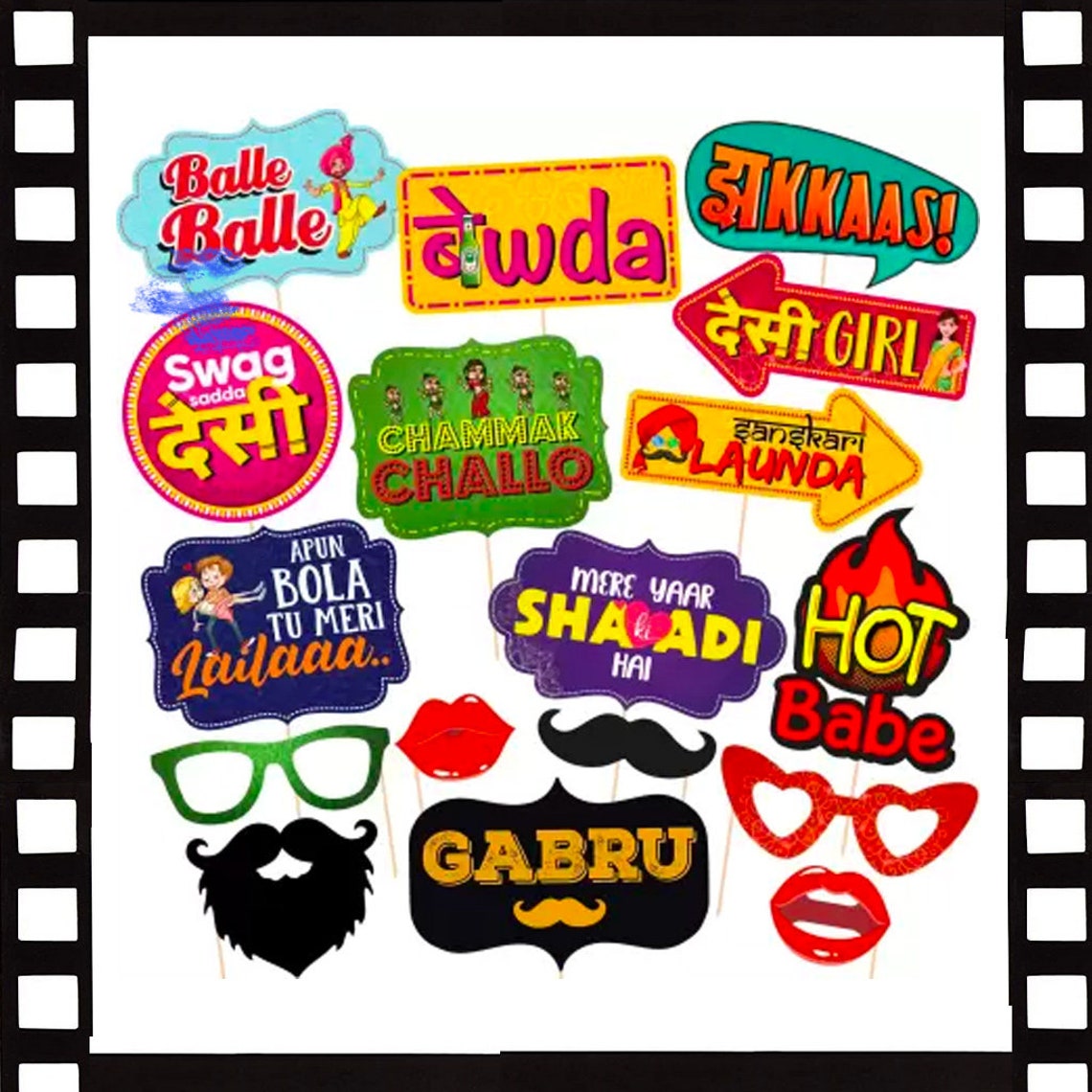 Wedding Photo Booth Props Funny Bridal Party Photo Props Selfie Fun ...