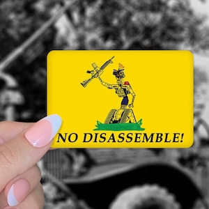 NO Disassemble Johnny 5 - 80’s Movie Gadsden Flag -vinyl Sticker ...