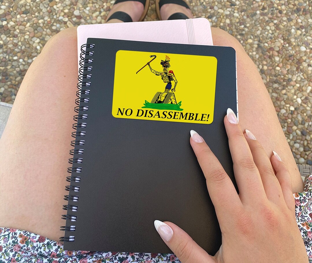 NO Disassemble Johnny 5 80s Movie Gadsden Flag vinyl Sticker Water ...