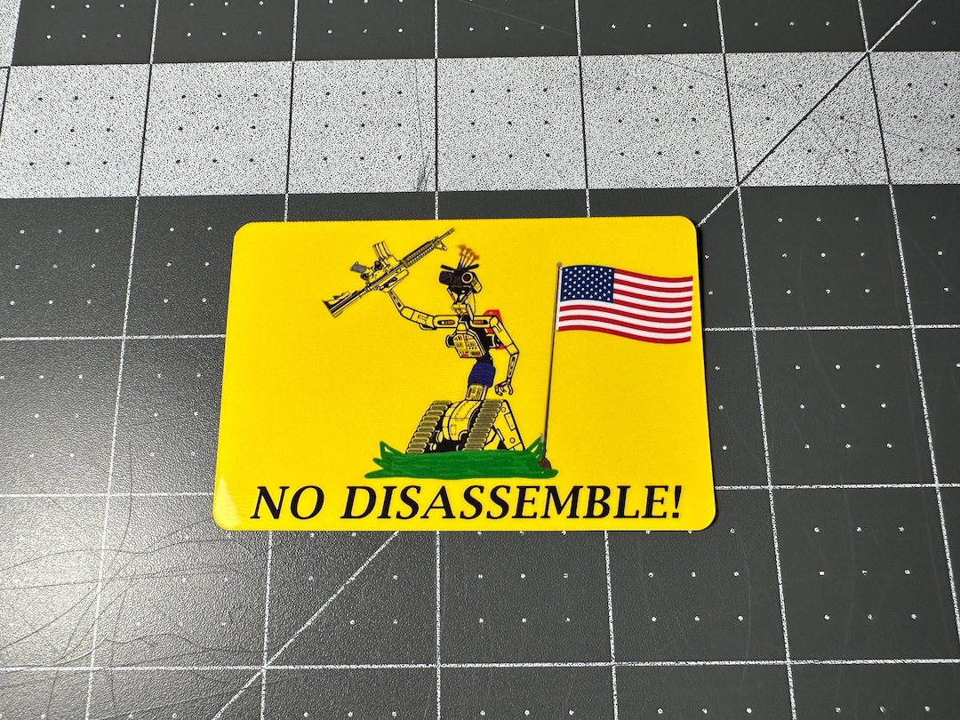 NO Disassemble Johnny 5 - Merica! -vinyl Sticker - Water Bottle Sticker ...