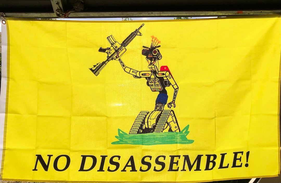 NO Disassemble Johnny 5 Gadsden Flag 80's Movie Style Flag Free ...