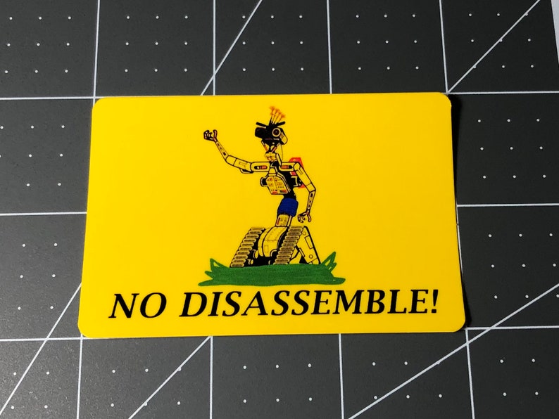 NO Disassemble Johnny 5 80s Movie Gadsden Flag vinyl - Etsy