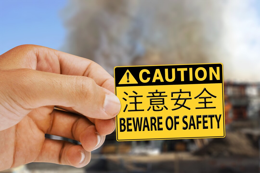 CAUTION Beware of Safety - Vinyl Sticker - Toolbox Sticker - Lunchbox ...