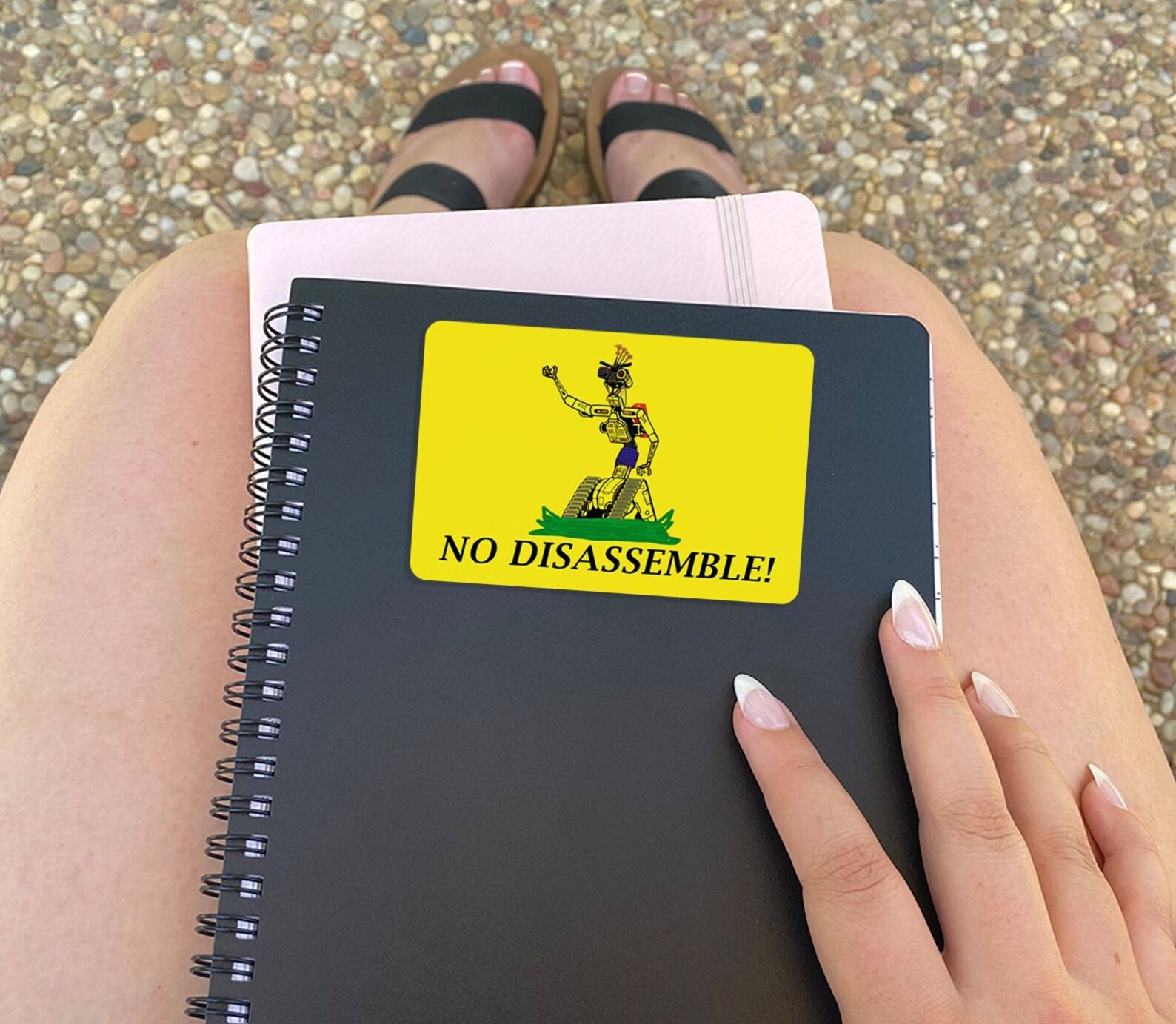 NO Disassemble Johnny 5 80s Movie Gadsden Flag vinyl Sticker Water ...