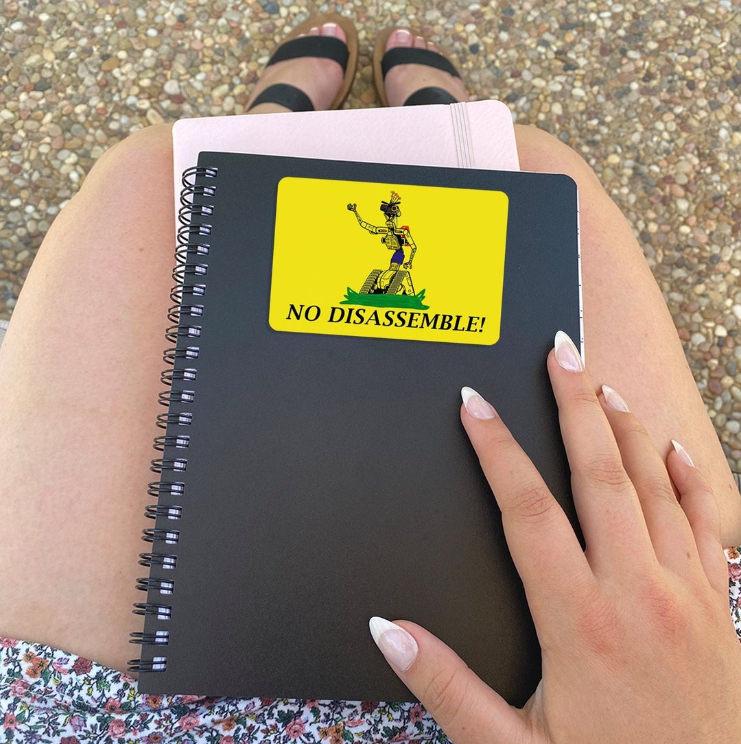 NO Disassemble Johnny 5 80s Movie Gadsden Flag vinyl Sticker Water ...