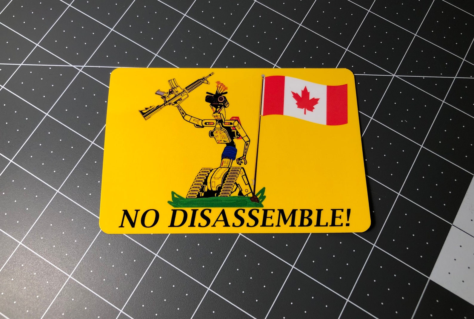 NO Disassemble Johnny 5 80s Movie Gadsden Flag vinyl Sticker Water ...