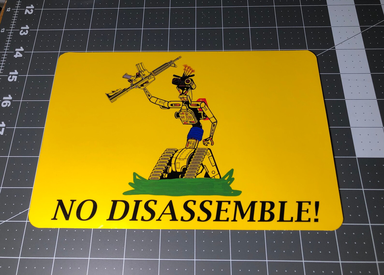 NO Disassemble Johnny 5 80s Movie Gadsden Flag vinyl Sticker Water ...