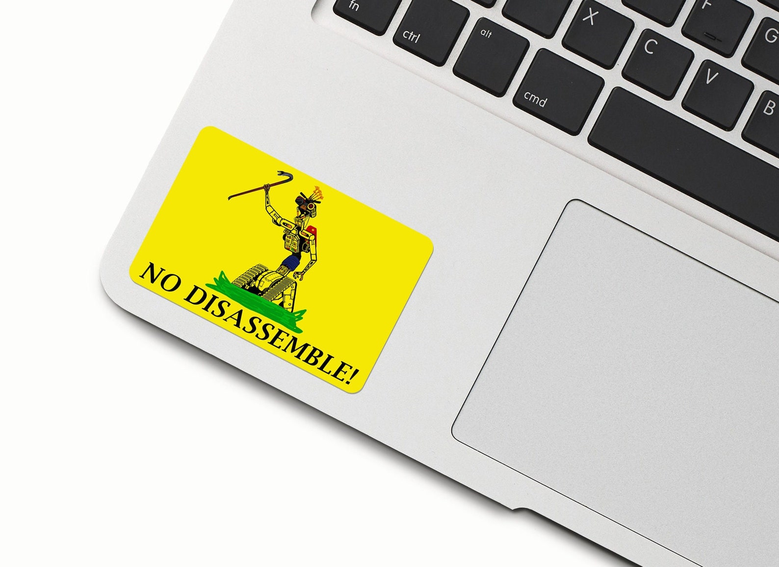NO Disassemble Johnny 5 80s Movie Gadsden Flag vinyl Sticker Water ...