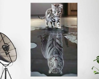 Cat Reflection Art - Etsy