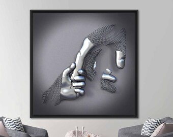 Silver Canvas Wall Art - Etsy