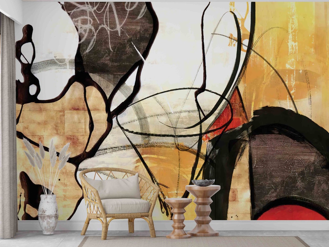 Wall Paper Peel and Stick Custom Wall Paper Abstract Modern - Etsy