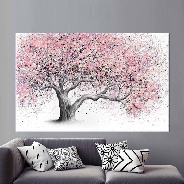 Pink Tree Art - Etsy