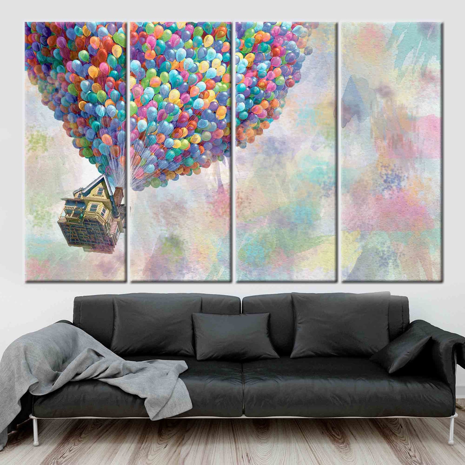 Up Movie Poster Air Balloon Painting Cartoon Wall Art Air - Etsy