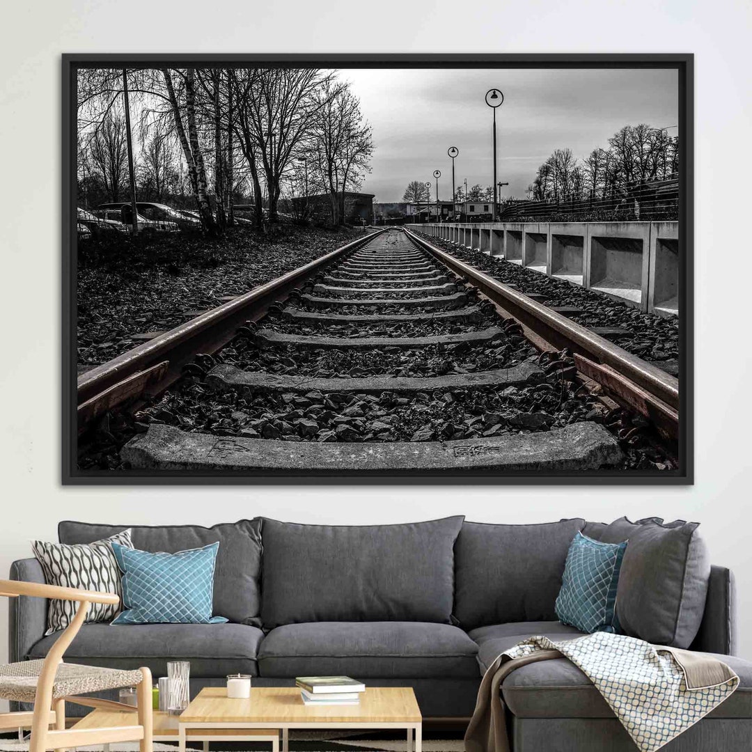 Railroad Tracks Train Tracks Canvas Landscape Wall Art - Etsy