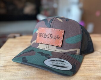 Leather Patch Hat We the People - Etsy