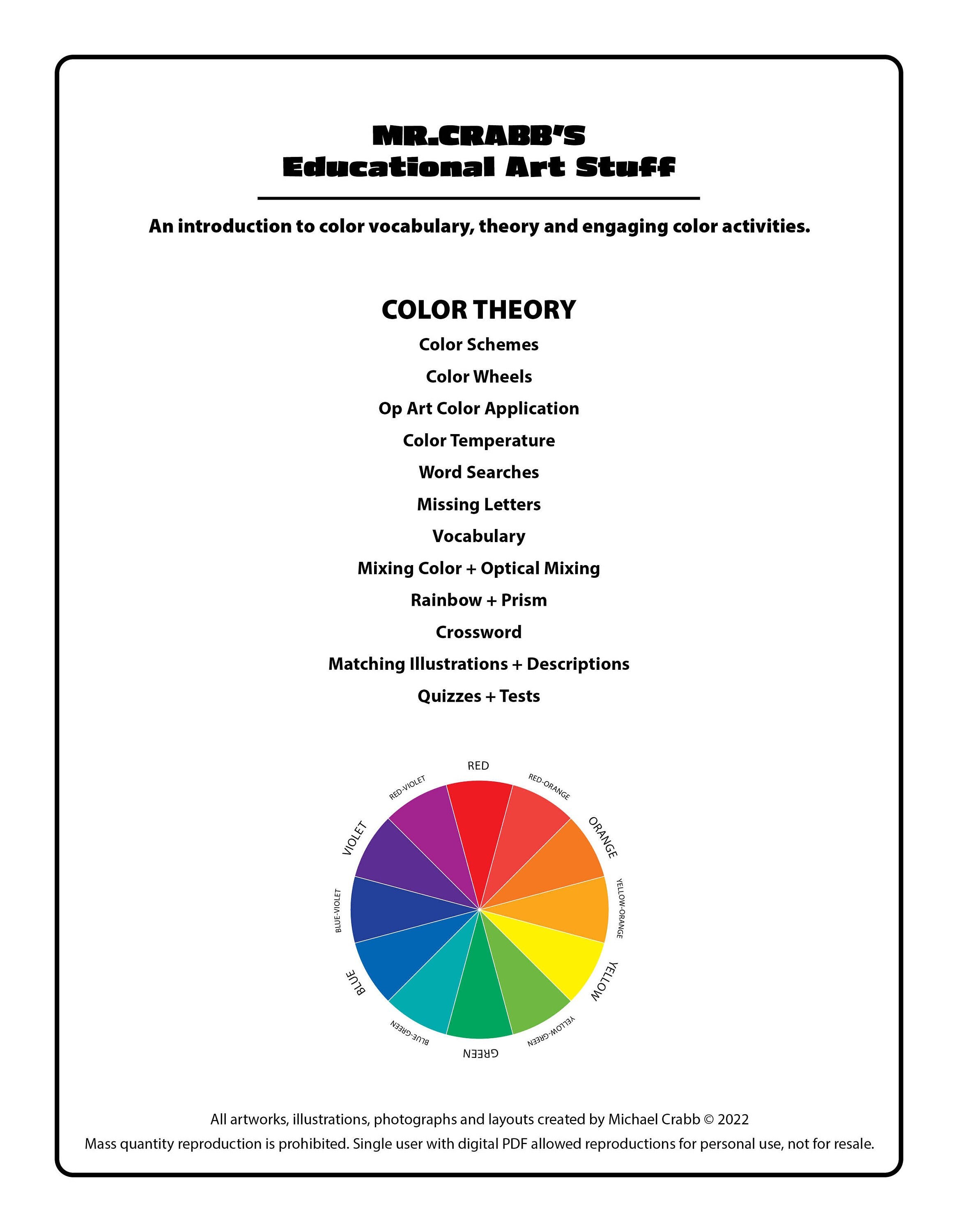 Color Theory Worksheets, PDF Download, Clean Vector Art! - Etsy