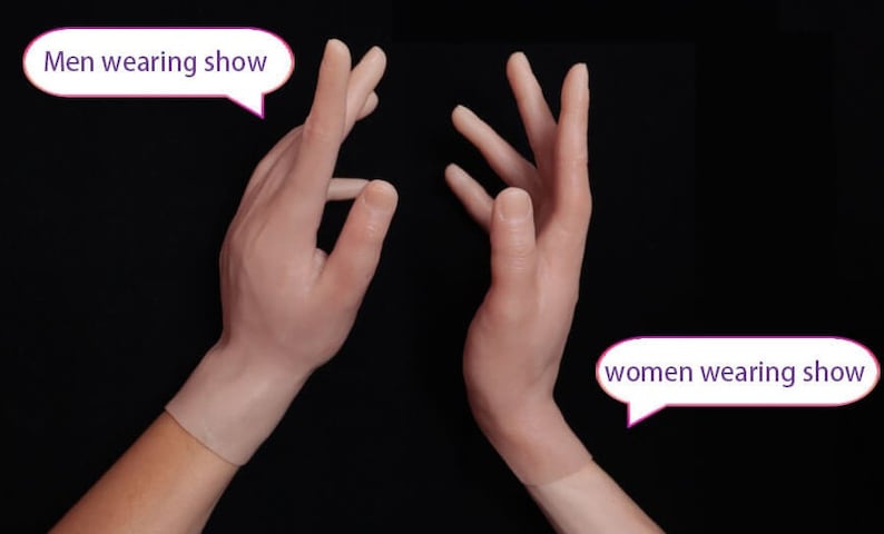 Silicone Realistic Hands Gloves Pose-able Painted Silicone Unisex ...