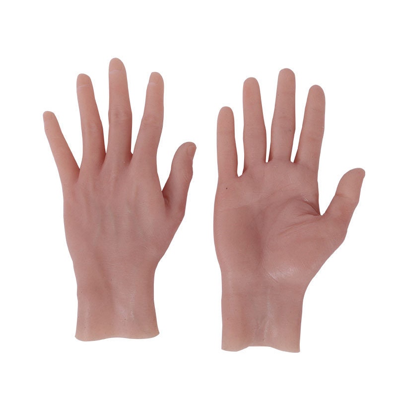 Silicone Realistic Hands Gloves Pose-able Painted Silicone Unisex ...