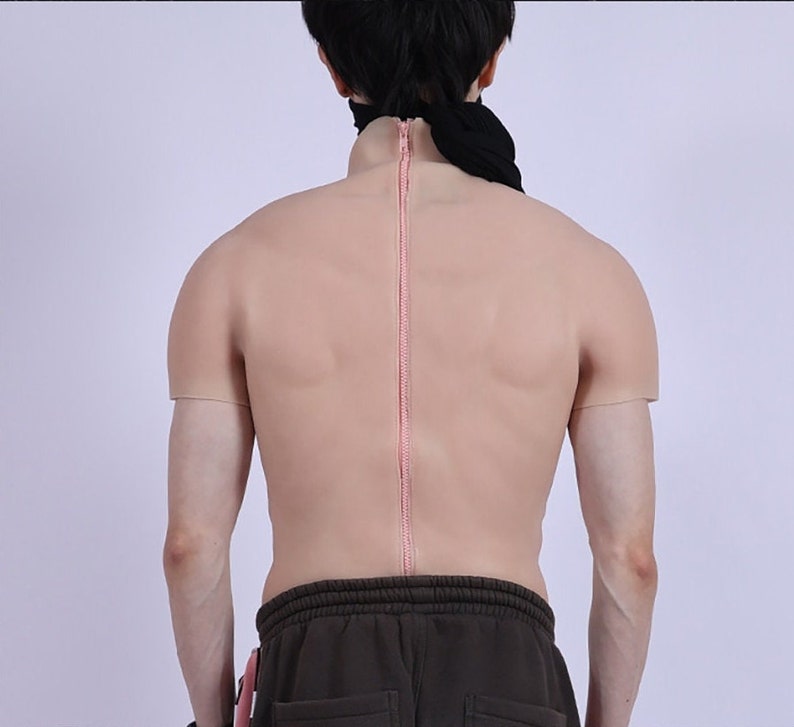 Premium Silicone Fake Muscle Suit With Zipper Simulation False Chest ...