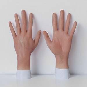 Silicone Realistic Hands Gloves Pose-able Painted Silicone Unisex ...