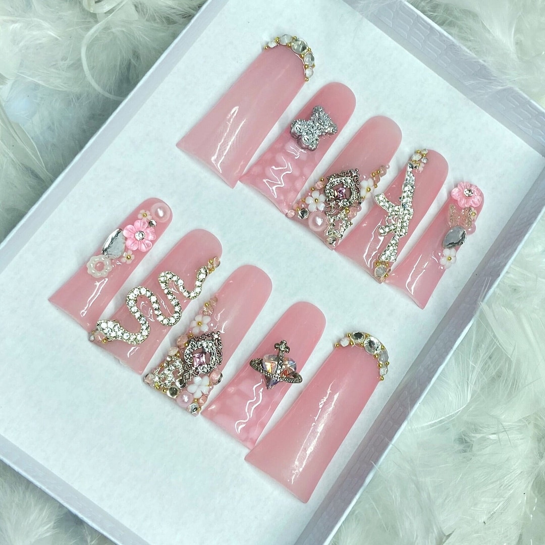 Pink Junk Duck Press on Nails Pressons Duckies Junk Nails Freestyle ...