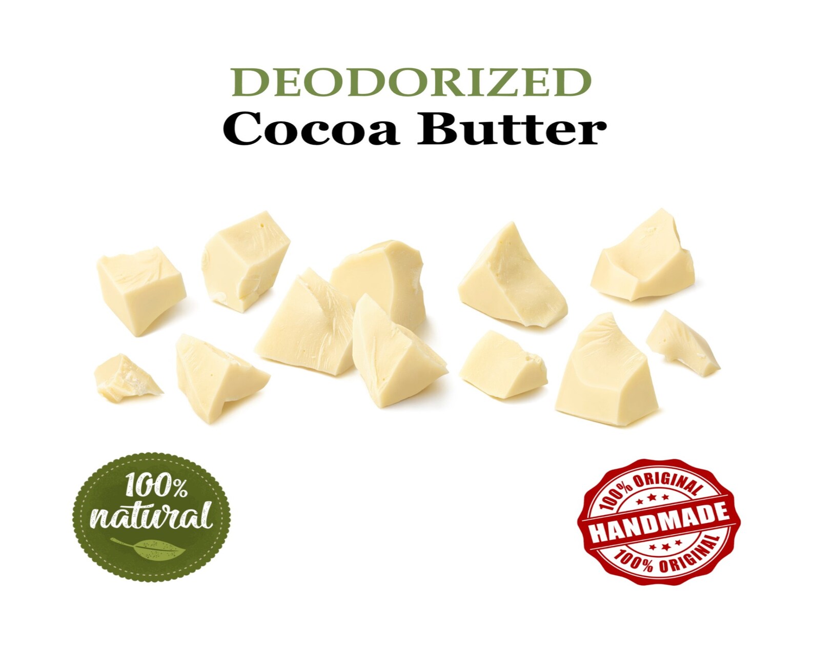 DEODORIZED Cocoa Butter Unrefined Natural Prime Pressed Cacao Bean Food ...