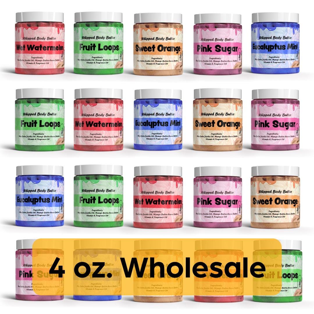 Whipped Body Butters 4oz, WHOLESALE Sample Sizes, With Shea Butter ...