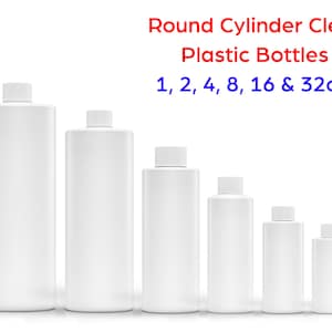 Clear Plastic Bottles Empty Round Cylinder Shape With Fine Ribbed White ...