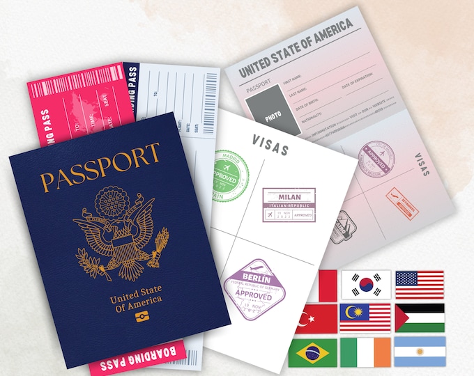 Printable Kids Travel Passport Play Passport With Stamps Pretend Travel ...