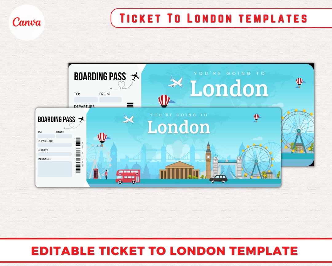 London, London Gift, London Ticket, Ticket to London, London Card ...