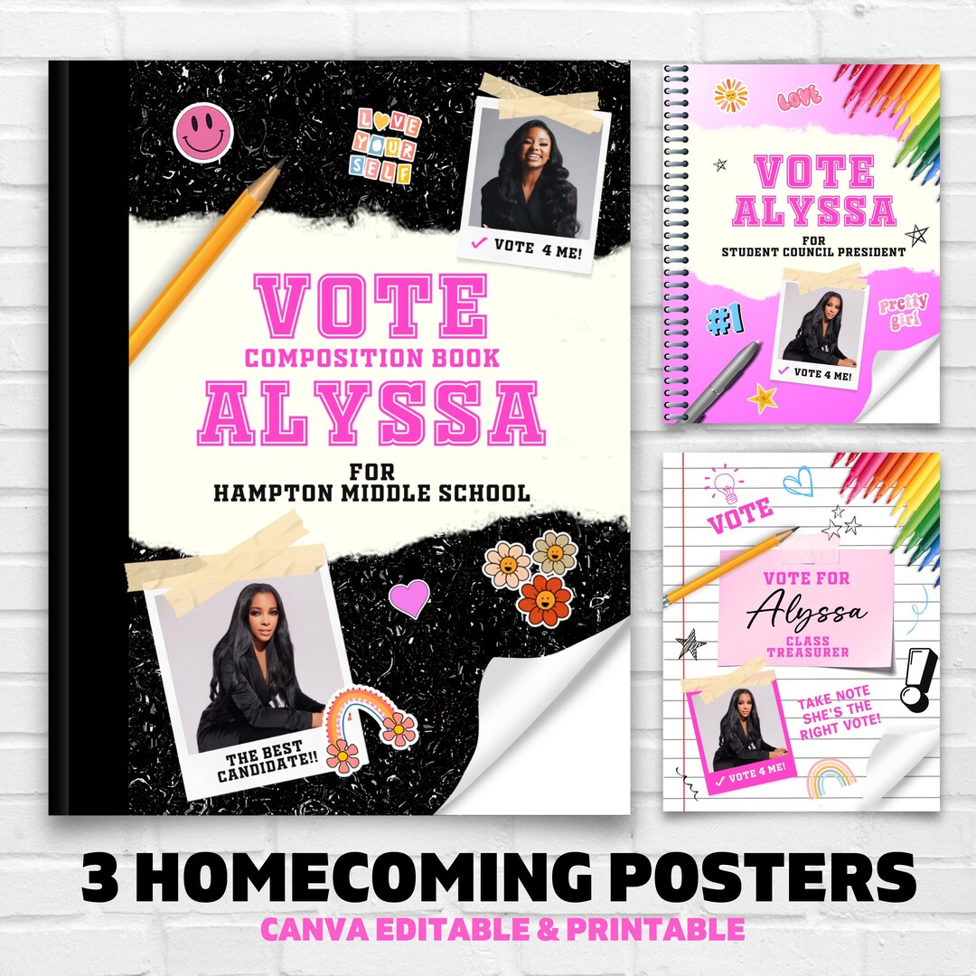 3 Campaign Posters, Homecoming Poster, High School Homecoming, College ...