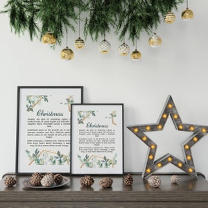 Christmas Poem Christmas Poem Card Christmas Prayer Christmas Wall Art ...