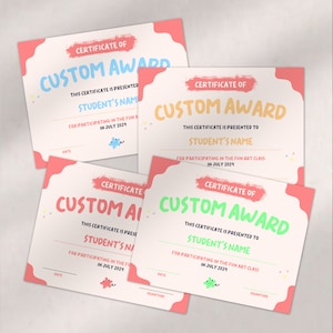 Printable Award Certificate Canva Template Bundle | Editable Digital ...