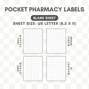 Pocket Pharmacy Labels, Printable Medicine Labels, Pill Labels, Pill ...