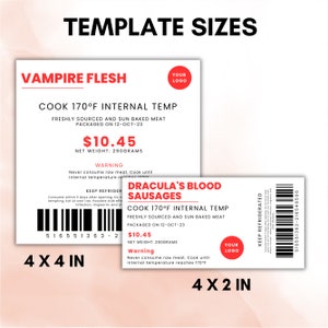 Editable Halloween Meat Labels, Fake Food Labels, Meat Stickers, Zombie ...