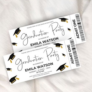 Graduation Ticket Invitation, Class of 2024 Graduation Favors Canva ...