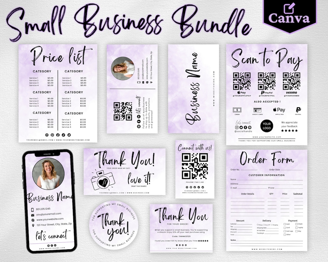 Craft Show Bundle, Small Business Bundle, Price List Template, QR Code Sign, Scan to Pay ...