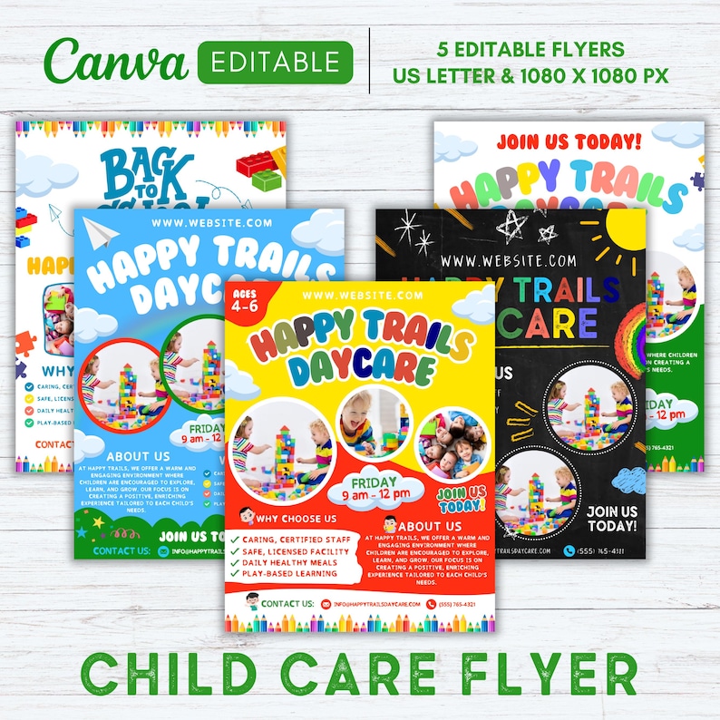 Editable Daycare Flyer Template Bundle, Babysitting Flyer Template ...