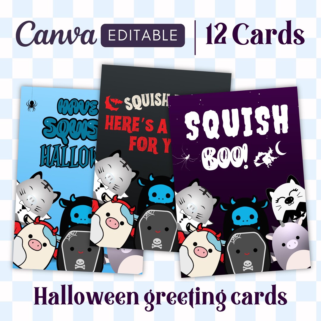 12 Printable Halloween Greeting Cards, Halloween Cards, Gift, Card With ...