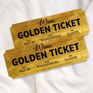 Golden Ticket Template, Printable Golden Ticket Editable Template ...
